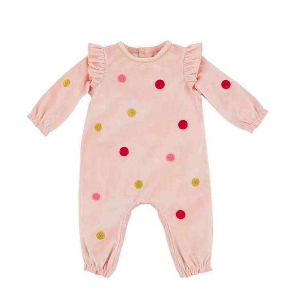 Mud Pie | One Pieces | New Mudpie Kids Velour Boucle Polka Dot One ...